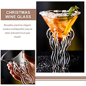 Cabilock Cocktail Glass Goblet Octopus Glass Wine Cups Party Drinking Cups Exquisite Martini Glasses Novelty Drink Cup for Party Bar