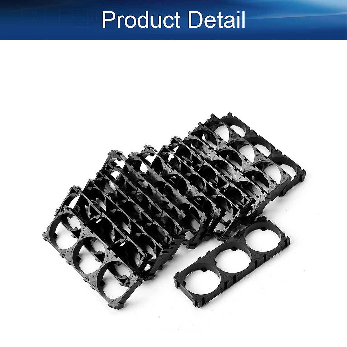 Heyiarbeit 15pcs Battery Holder Bracket 32650 Cell Safety Shockproof Plastic Battery Pack Triple Holder Bracket Cylindrical Cell Spacer Protection Board for DIY Fixed Battery