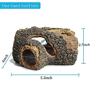 hygger Betta Log Resin Hollow Tree Trunk Ornament, Betta Fish Accessories, Aquarium Decorations Wood House Small and Medium Fish Tank Decor, with Holes for Small Fish Pets to Swim Through (Tree Trunk)