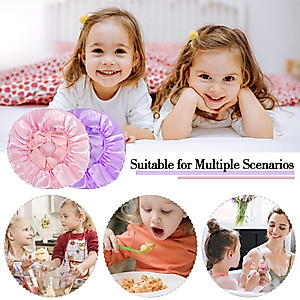 Arqumi Pack of 2 Satin Sleeping Bonnet for Kids, Soft Satin Sleep Bonnet with Elastic Strap, Adjustable Sleep Cap Hair Bonnet for Children, Pink+Purple