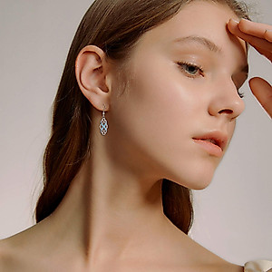 LUHE Celtic Earrings Sterling Silver Oxidized Good Luck Irish Vintage Celtic Knot Dangle Dangling Earrings Jewelry Dangles Gifts for Women