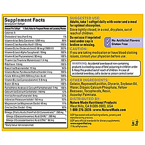 Nature Made Postnatal Multivitamin + DHA 200 mg, 60 Softgels, to Support Nursing Moms & Babies During Breastfeeding, Postnatal Vitamins & Nutrients Include Iron, Vitamin D3, Calcium, Iodine