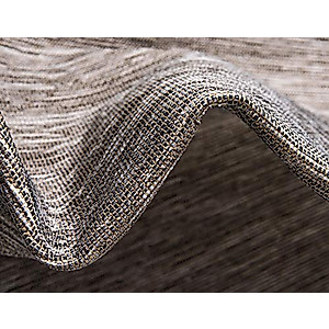 Unique Loom Outdoor Patio Collection Modern Casual Indoor and Outdoor Transitional Indoor and Outdoor Flatweave Gray Area Rug (6' 3 x 9' 0)