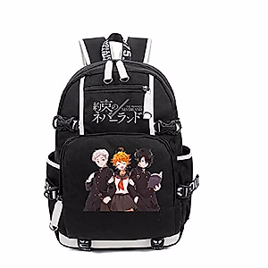 ISaikoy Anime The Promised Neverland Backpack Bookbag Laptop Bag Shoulder Bag Daypack School Bag 12