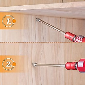 Tonsiki 9PCS Ball End Hex Head Allen Wrench Drill Bit Set, Metric S2 Steel Hex Bits Set, 1/4" Hex Shank Magnetic Screwdriver Bit Set for Assembling Furniture, 4'' Long - 1.5/2/2.5/3/4/5/6/8/10mm