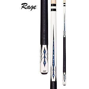 Rage Cues White Rider: White/Blue Poly Design