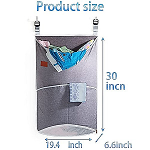 Hanging Laundry Hamper Bag Large Opening Large Capacity Expandableof Over The Door Laundry Hamper With 2 Over Over Door Hookand And Height-adjustable Webbing Hanging Laundry Bag For Clothes Storage