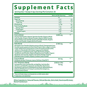 GOBIOTIX Super Greens Powder N' Super Reds Powder - Non-GMO Vegan Red and Green Superfood + Probiotics, Enzymes, Organic Whole Foods - Fruit and Veggie Supplement (Pomegranate Raspberry, 1 Pack)