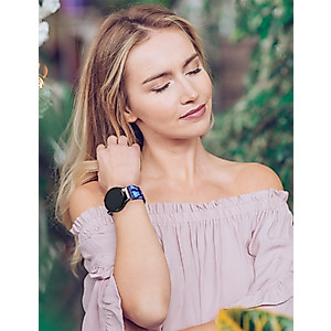 TOYOUTHS 20mm Stretchy Nylon Loop Elastic Bracelet Compatible with Samsung Galaxy Watch Band 7/6/5/4 40mm 44mm/Watch 4 Classic 42mm 46mm/Watch 5 Pro 45mm/Active 2 40mm 44mm/Watch 3 41mm Strap