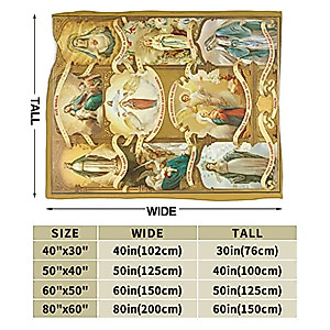 Virgin Mary Throw Blanket Christian Bible Verse Prayer Healing Blanket Catholic Gifts for Women Man Adults Inspirational Faith Scripture Prayer Religious Blanket Soft Cozy Fleece Decor 40''X50''