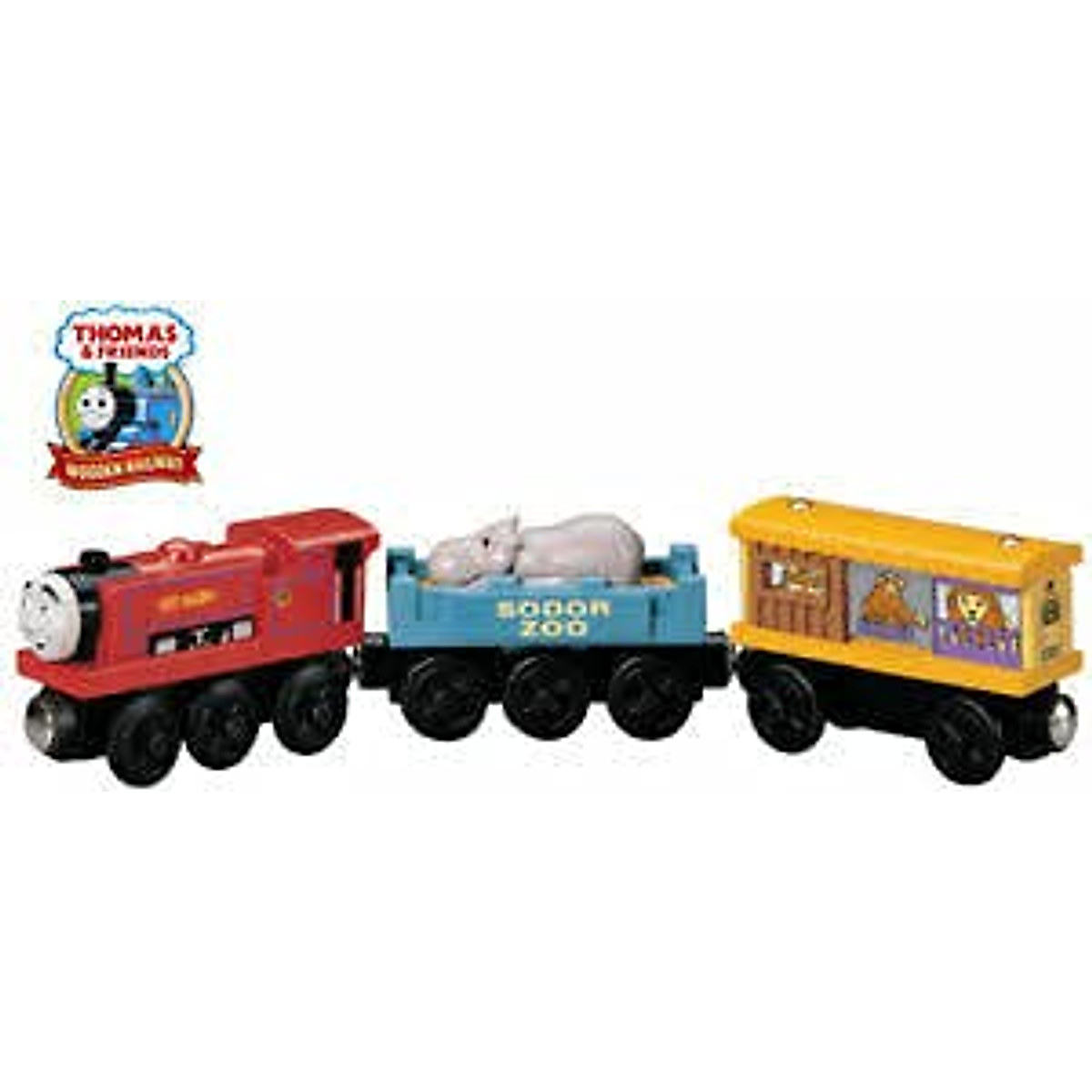 Generic Ivo Hugh with Zoo Cars - Genuine Replacement for Thomas & Friends Wooden Railway by Learning Curve - Ivo Hugh with Zoo Cars - LC99169