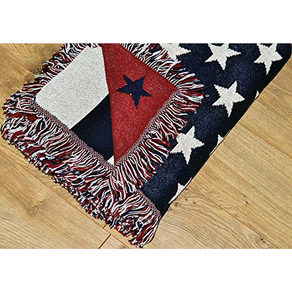 United States American Flag Blanket - Gift Soft Tapestry Throw Woven from Cotton - Made in The USA (69x48)