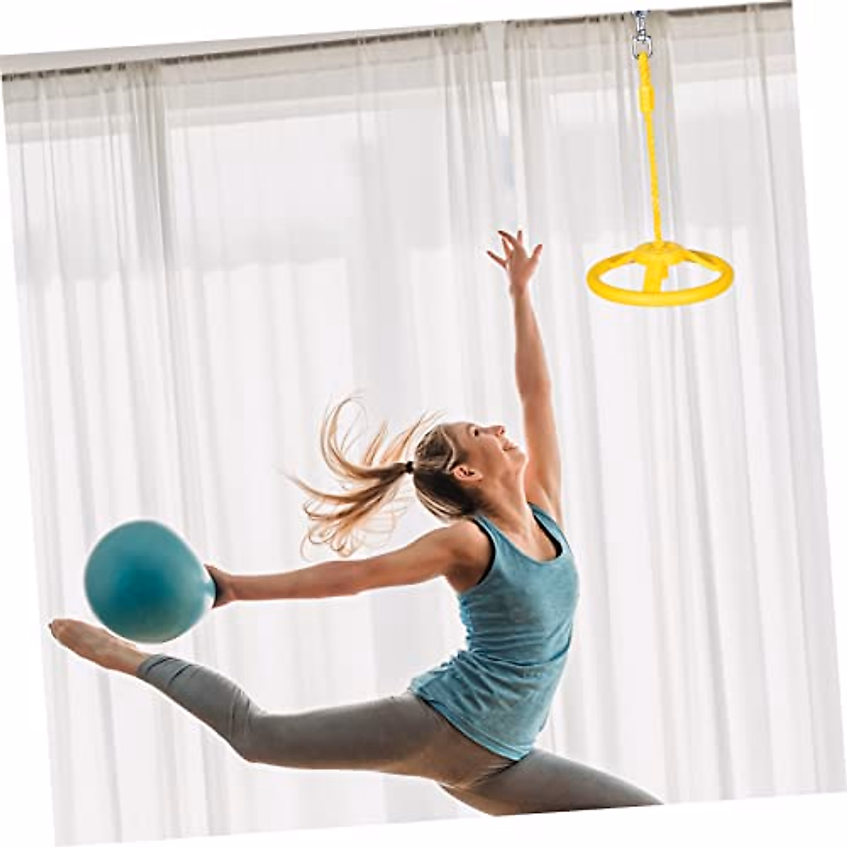 FELTECHELECTR Ninja Wheel Swing for Toddler Fitness Accessories Swing Accessories Heavy Swing Sets for Backyard Steering Wheel Swing Kids Exercise Equipment Exercise Swing Ring Swing Gym Ring