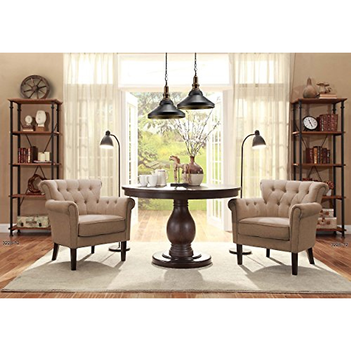 HOMELEGANCE Factory Metal Frame Writing Desk, Rustic Brown