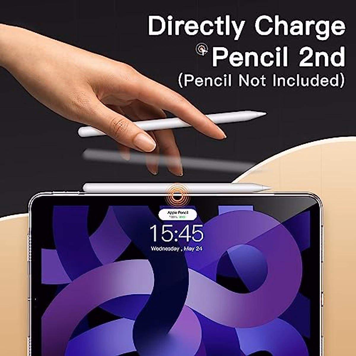 JETech Case for iPad Air 5/4 (10.9-Inch, 2022/2020 Model, 5th/4th Generation), Soft TPU Transparent Slim Shockproof Tablet Cover, Support Pencil 2nd Charging (Clear)