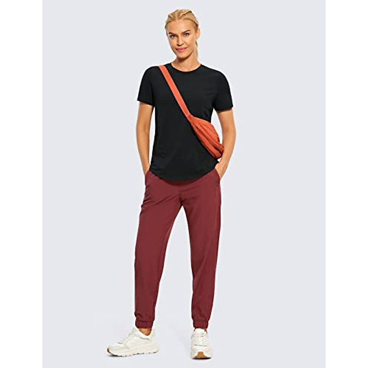 CRZ YOGA Women's Pima Cotton Short Sleeve Workout Shirt Yoga T-Shirt Athletic Tee Top Black Small