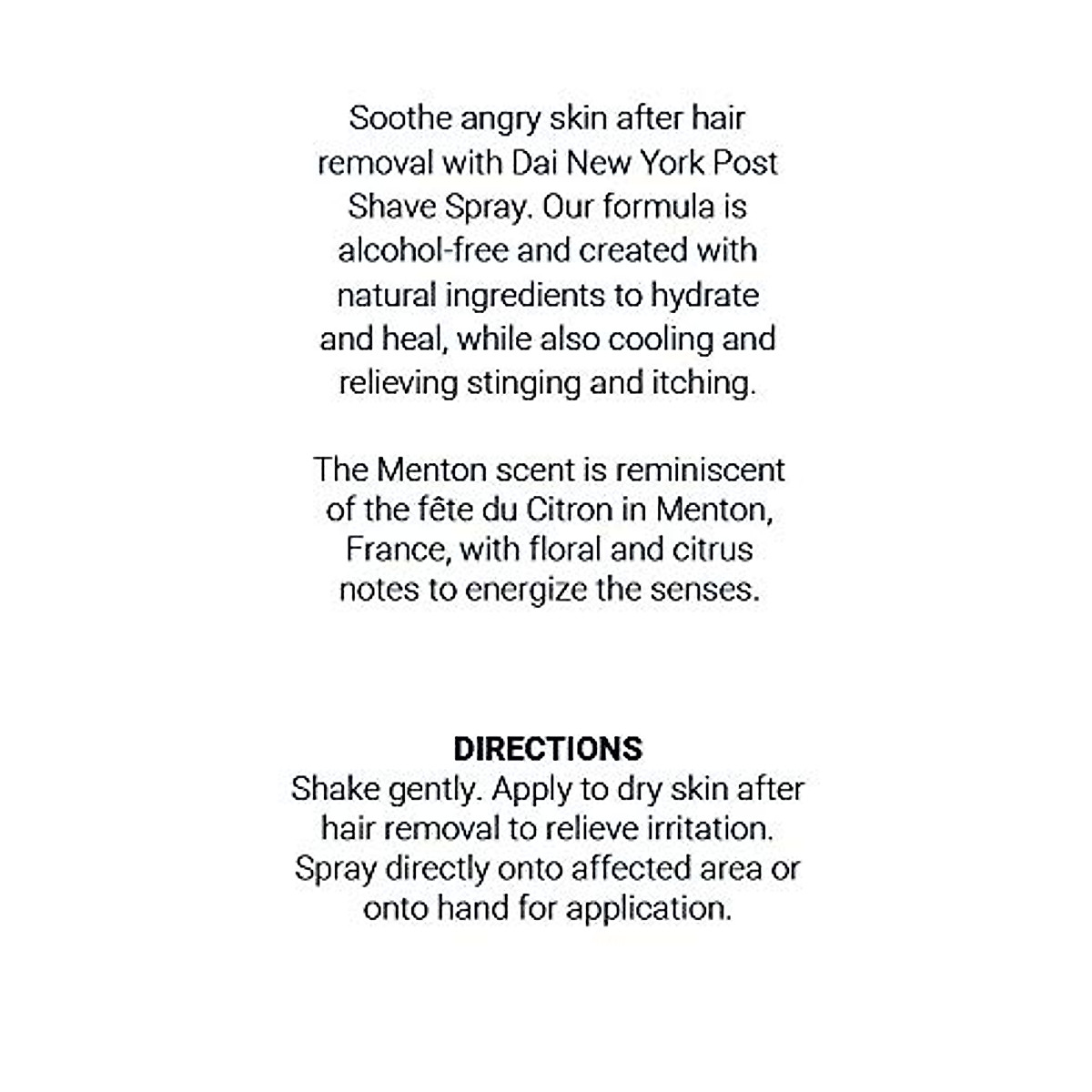 Dai New York Post Shave Spray, Natural Formula Alcohol-free After Shave Solution for Women and Men, 5 oz (Citrus Floral Sent)