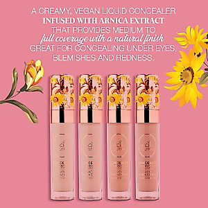 Rachel Couture Liquid Concealer | Medium to Full Coverage Fluid Concealer | Vegan & Cruelty-Free | Infused with Arnica Extract - 0.3 Fl Oz - Light