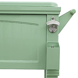 Permasteel PS-203F1-SAGE-AM 80 Quart Portable Rolling Patio Cooler, Sage