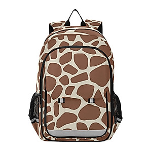 ALAZA Giraffe Cow Print Animal Brown Spot Laptop Backpack Purse for Women Men Travel Bag Casual Daypack with Compartment & Multiple Pockets