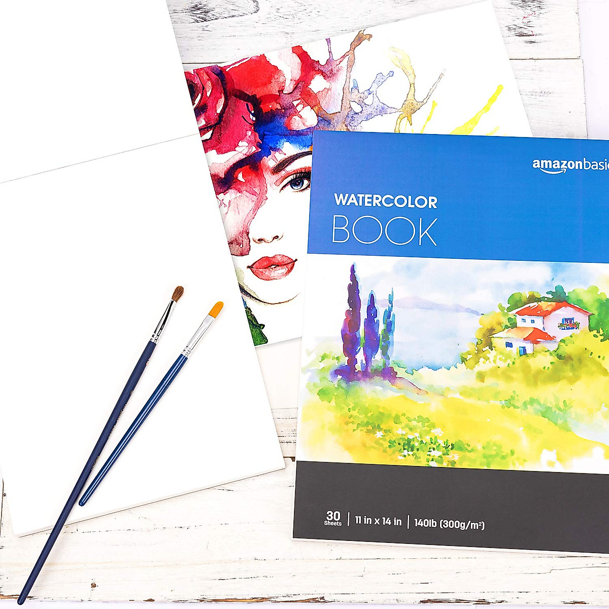 Amazon Basics Watercolor Pad, 9"x12", 140 lb. / 300 gsm, 30 Sheets