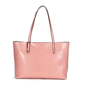 Covelin Women's Handbag Genuine Leather Tote Shoulder Bags Soft Hot Pink