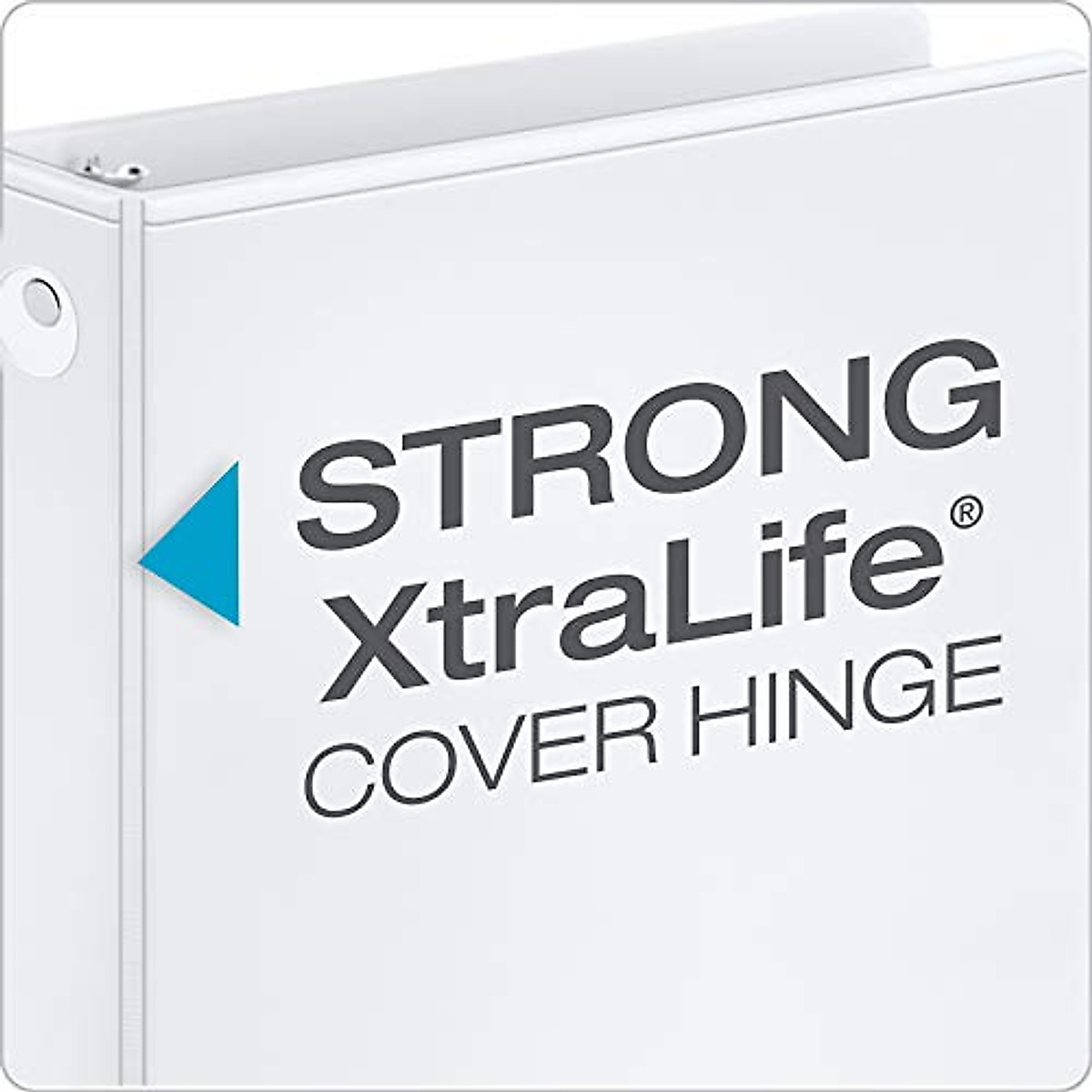 Cardinal Economy 3-Ring Binders, 1", Round Rings, Holds 225 Sheets, ClearVue Presentation View, Non-Stick, White, Carton of 12 (90621)