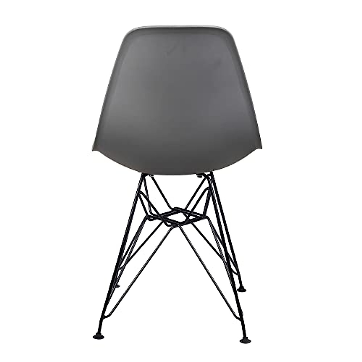 GIA Contemporary Armless Dining Chair with Black Metal Legs, Set of 1, Dark Gray