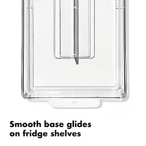 OXO Good Grips Adjustable Fridge Storage Bin - for Condiments, Juice Pouches, Snack Cups and More
