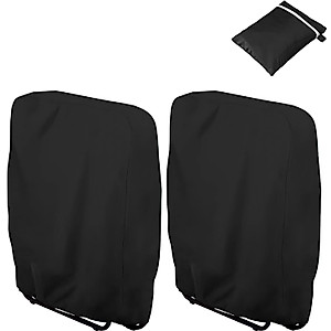 VhoMes Folding Chair Covers 2PCS ，Outdoor Furniture Cover Waterproof, Folding Patio Chair Covers All Weather, Dustproof Chair Cover With Storage Bag, 28""W X 13""D X 43""H, Black(Gray)