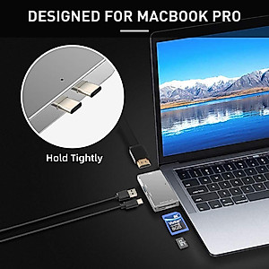 FLAGTOP 5 in 1 USB C Hub MacBook Pro, Multiple Ports USB 3.0, SD Card, Micro SD or TF Card Reader, Support 4K HDMI 60Hz, PD3.0/Thunderbolt, USB C Dongle Hub (YC-212)