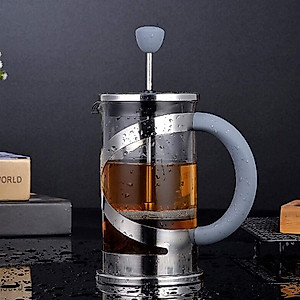 YOUOOK French Coffee Press - 600 ml - Espresso and Tea Maker with Triple Filters, Stainless Steel Plunger and Heat Resistant Borosilicate Glass