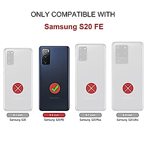 Defencase Compatible with Samsung Galaxy S20 FE 5G Case Wallet with Card Holder for Women Men, PU Leather Magnetic Snap Flip Zipper Strap Wallet Case Fit for Galaxy S20 FE, Fashion Red