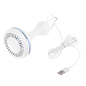VizGiz Small USB Ceiling Fan DC 5V Hanging Fans for Power Bank Indoor Outdoor RV Bed Room Desk Boat Coop Travel Tent Canopy Cubicle Little Mini Portable 6 Detachable Blades Air Cooler Circulator