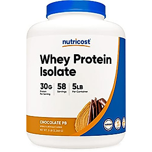 Nutricost Whey Protein Isolate (Chocolate Peanut Butter, 5 Pound) Protein Powder