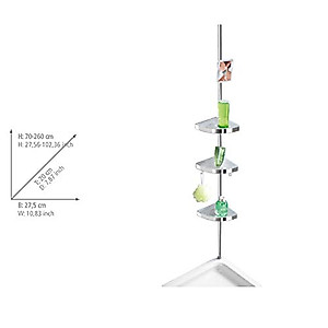 WENKO 22124100 Telescopic Shower Corner Element Premium, 10.8 x 27.6-102.4 x 7.9 inch, Shiny