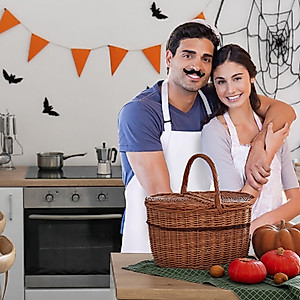 Mepase 6 Pcs Black Mustache Set Kitchen Cooking Slotted Spatula Black Ink Pens Bib Aprons with Pocket for Halloween Cosplay Costume