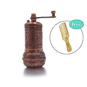 Küchengeräte Decorative Black Pepper & Coffee Grinder Refillable Turkish Spice Mill with Adjustable Coarseness - Manual Pepper Mill with Handle - Spice Grinder Metal with Hand Crank - Best Gift Idea
