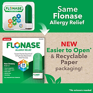Flonase Allergy Relief Nasal Spray, 24-Hour Non-Drowsy Multi-Symptom Relief - 72 Sprays plus Bonus Pack of Tissues