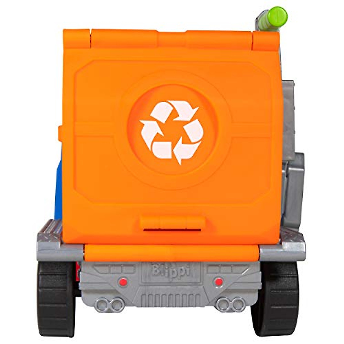 Blippi Recycling Truck - Includes Character Figure, Working Lever, 2 Trash Cubes, 2 Recycling Bins - Sing Along with Popular Catchphrases - Educational Toys for Kids - Amazon Exclusive