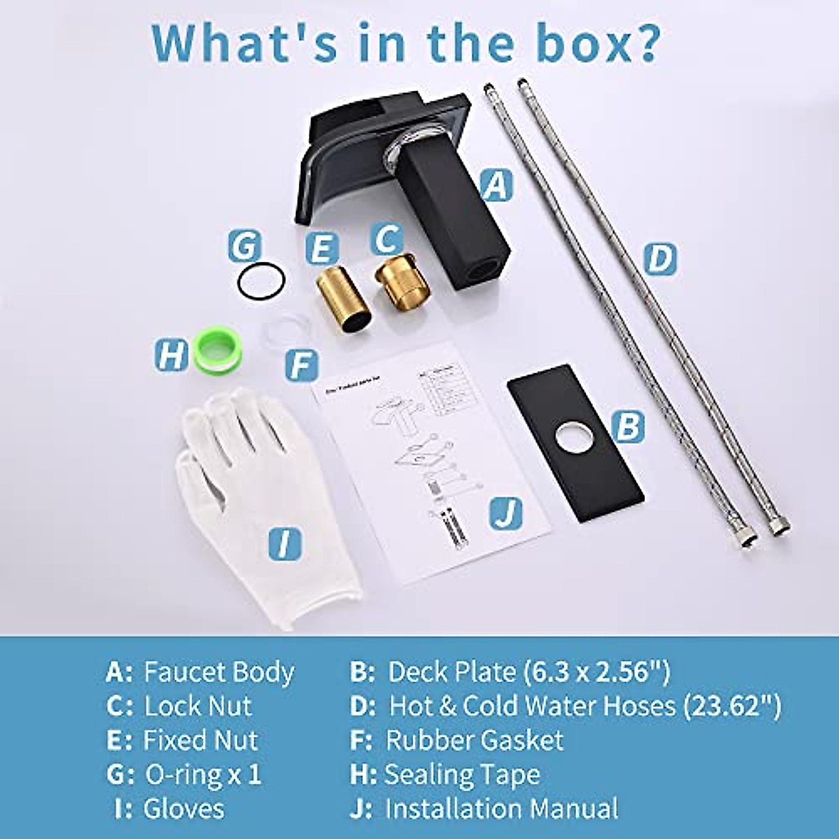 Y-Garhe LED Bathroom Faucet, Black Waterfall Bathroom Faucet, Newest Bathroom Faucet, Waterfall Bathroom Sink Faucet, Bathroom Faucets for Sink 1 Hole, 4 Inch Centerset Bathroom Faucet