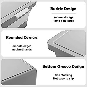 Beinilai Collapsible Storage Bins with lids,26 Qt Plastic Storage Bin Containers Tote Organizing with Secure Buckles，Suitable for Family Outdoor Multi-scene (Dark Gray)