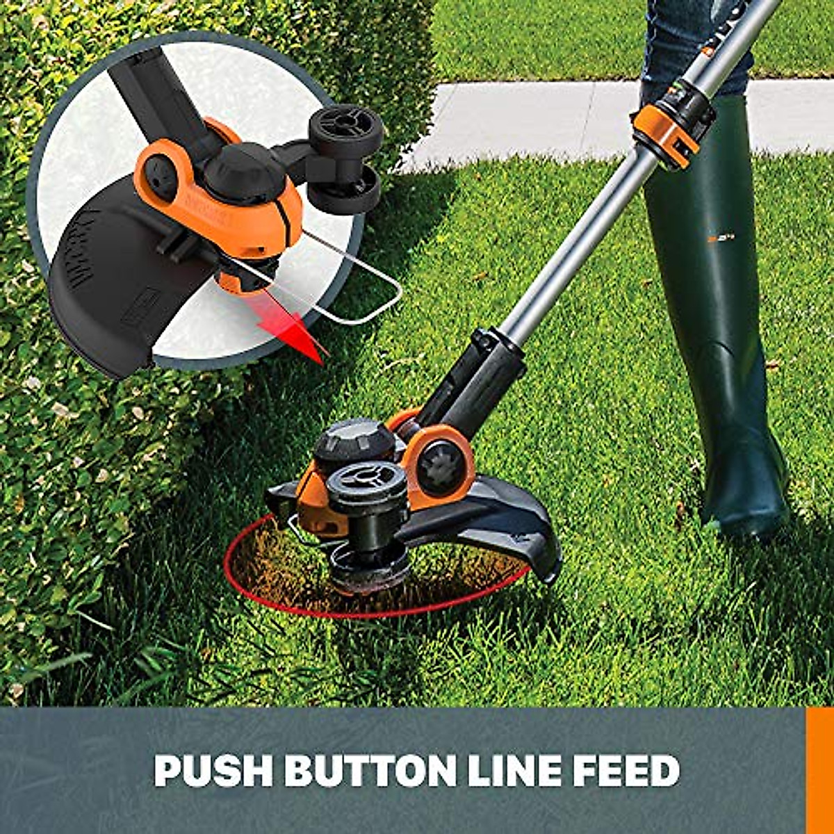 WORX WG162 20V Power Share 12" Cordless String Trimmer & Lawn Edger (Battery & Charger Included)