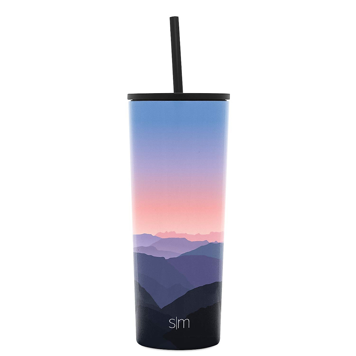 Simple Modern Insulated Tumbler with Lid and Straw | Iced Coffee Cup Reusable Stainless Steel Water Bottle Travel Mug | Gifts for Women Men Her Him | Classic Collection | 24oz | Alpenglow