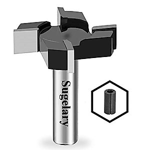 CNC Spoilboard Surfacing Router Bit, 1/2 Inch Shank Carbide Tipped Surface Planing Bottom Cleaning Cutter Slab Flattening Router Bit, Wood Milling Cutter Planer Woodworking Tool