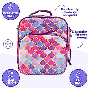 Bentology Insulated Lunch Box w Snack Pocket and Water Bottle Holder - Boys Girls and Kid's Lunchbox Tote Keeps Food Hotter or Colder Longer - Bag Fits Most Bento Boxes and Containers