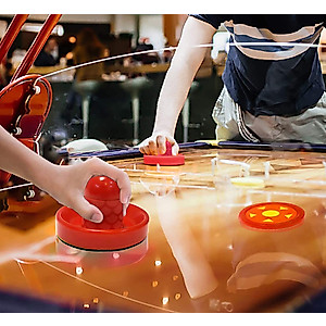 Joovon Air Hockey Pushers and Air Hockey Pucks, Non-Slip Strikers and Dynamic Pucks for Air Hockey Table Game for Adults and Kids,Replacement Accessories for Game Tables (Red and Blue)