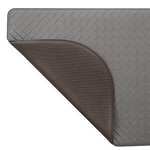 Chef Gear Anti Fatigue Kitchen Mat (17.5" x 32", Grey Wedge) Half Circle Basketweave Design, Non-Slip Cushioned Comfort Chef Mat, Standing Desk Mat/Rug for Relief & Support