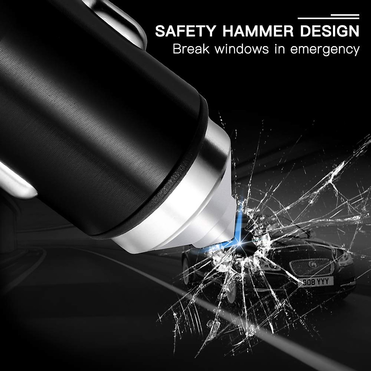 Otostar Dual USB Car Charger, 4.8A Output, Bling Crystal Diamond Car Decorations Accessories Fast Charging Adapter for iPhones Android iOS, Samsung Galaxy, LG, Nexus, HTC (Silver)