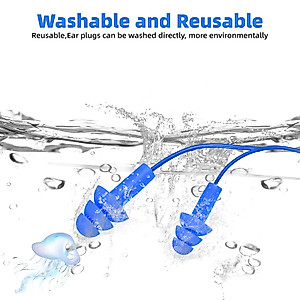 100 Pairs Ear Plugs, Corded Earplugs, Reusable, Individual Package, Soft & Comfortable, Ear Plugs for Noise Cancelling 27dB NRR, Snoring, Shooting, Working, Loud Noise